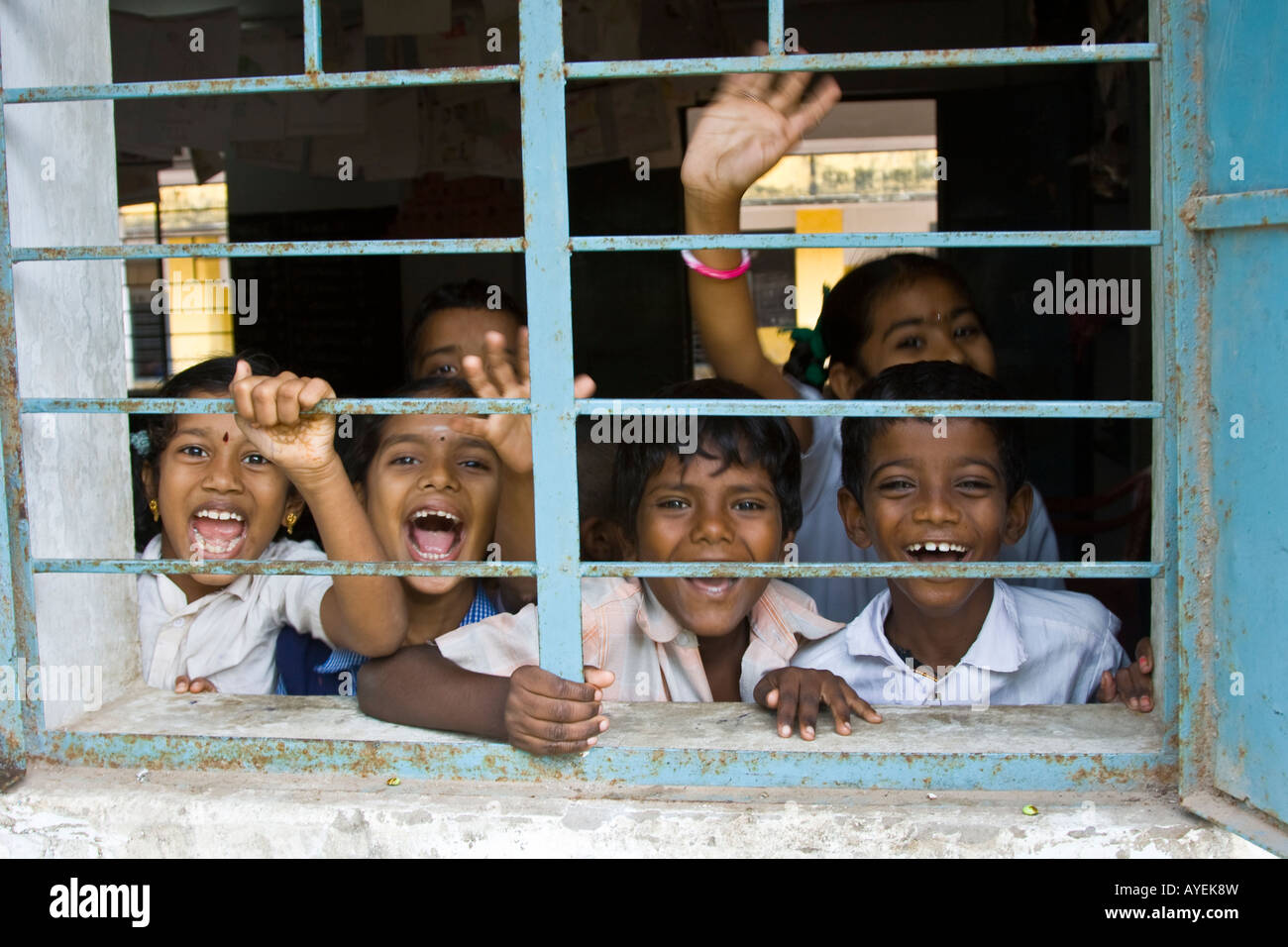 Schoolchildren Inside a School in Darasuram South India Stock Photo - Alamy