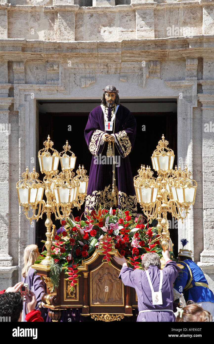 The religious procession of Christian Brotherhoods during Semana Santa ...