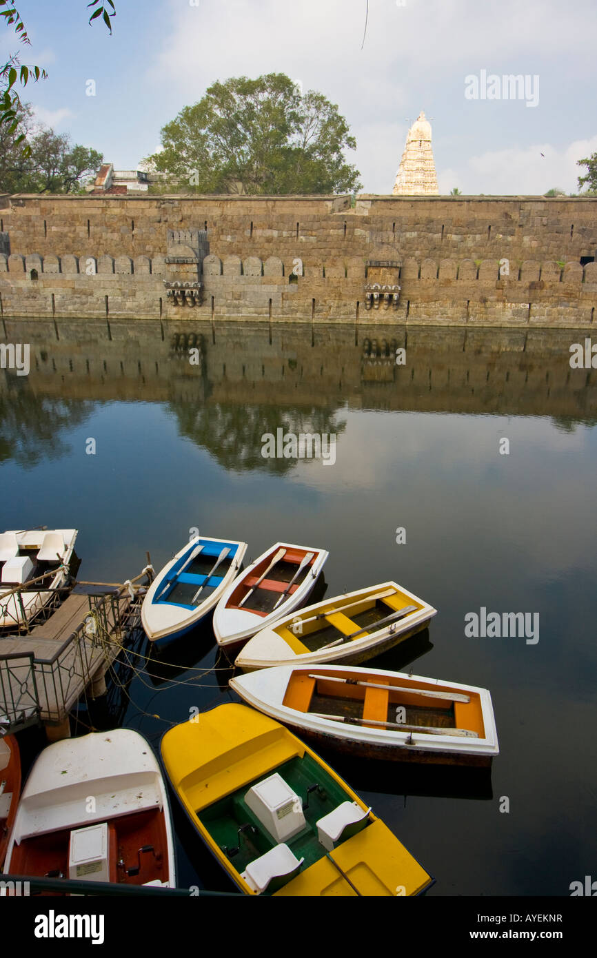 Rowboats in the Moat at Vellore Fort in Vellore South India Stock Photo ...