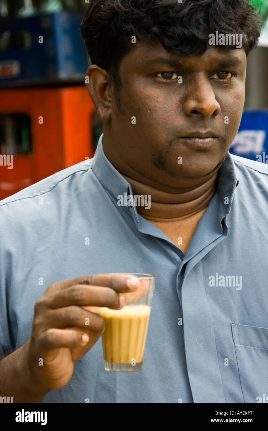 Indian Man Drinking Chai Tea inside Vellore Fort in Vellore South India ...
