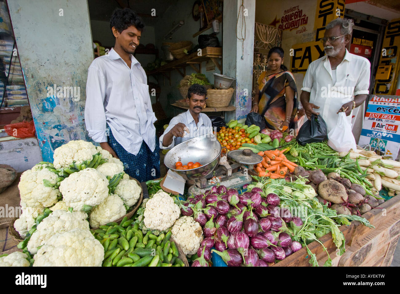 Man Selling Vegetables in Mamallapuram South India Stock Photo - Alamy