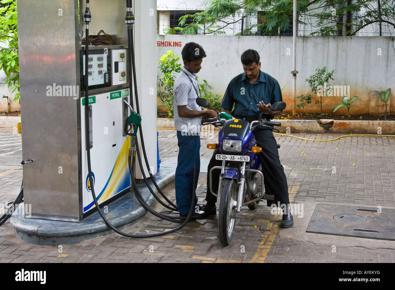 Fueling up at a Gas Station in Chennai South India Stock Photo - Alamy