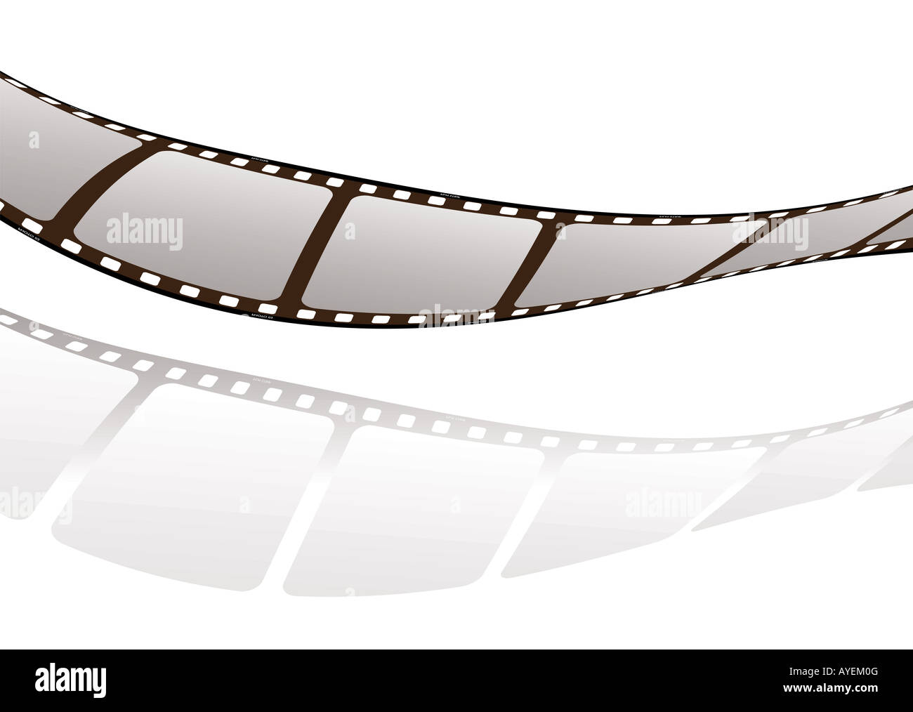 twisted film object illustration with a drop shadow Stock Photo - Alamy