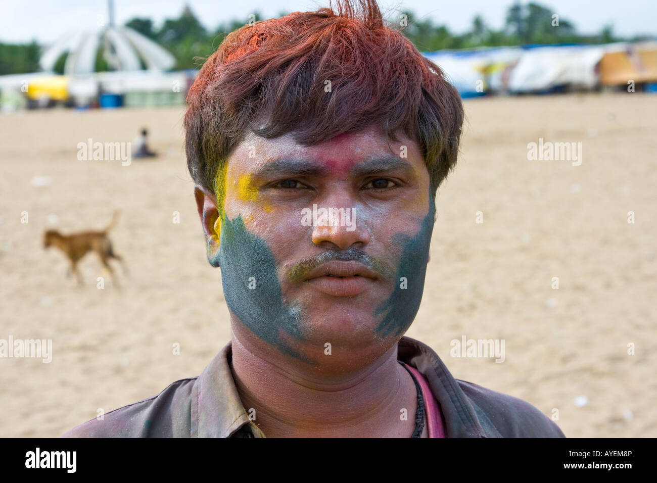 Celebrating Holi in Chennai South India Stock Photo - Alamy