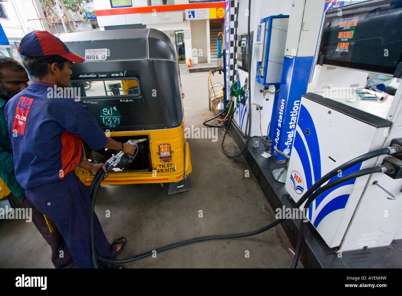 Fueling up at a Gas Station in Chennai South India Stock Photo - Alamy