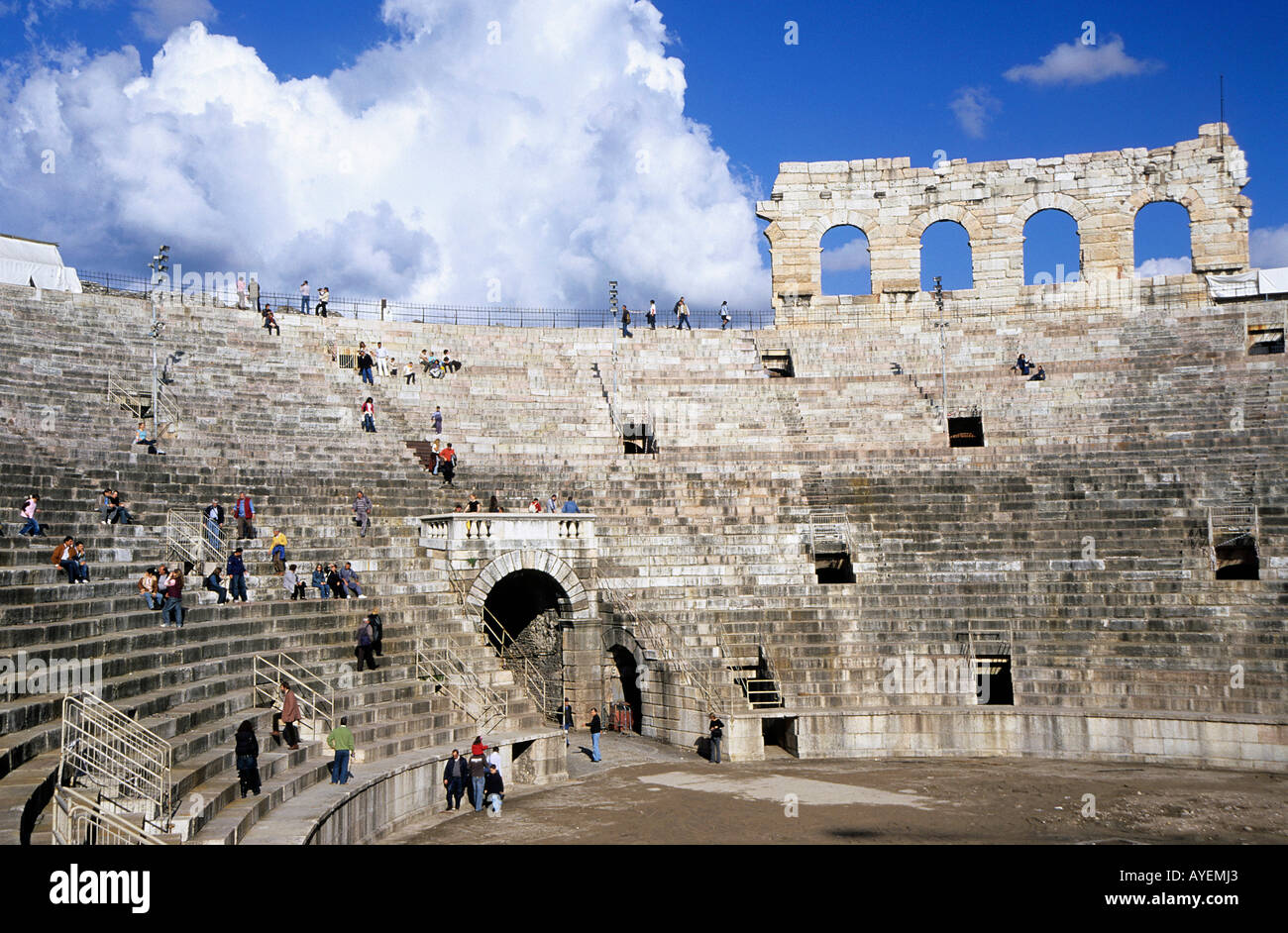 Interior of Roman amphitheatre arena Piazza Bra Verona The amphitheatre ...