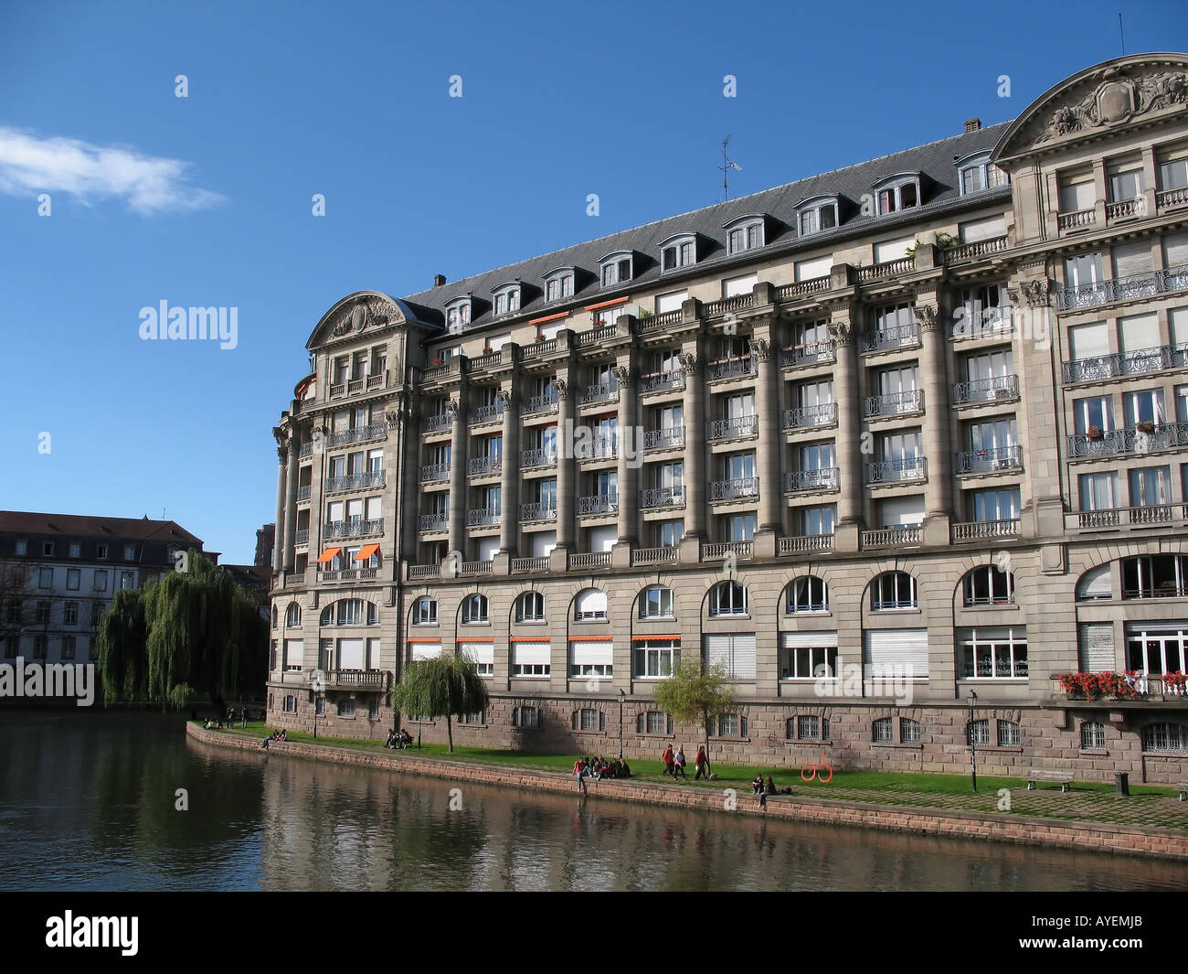 ESCA RESIDENTIAL BUILDING AT ILL RIVERBANK STRASBOURG ALSACE FRANC ...