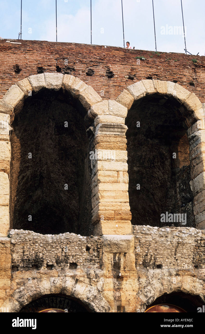 Arch detail Roman amphitheatre Piazza Bra Verona The amphitheatre was ...