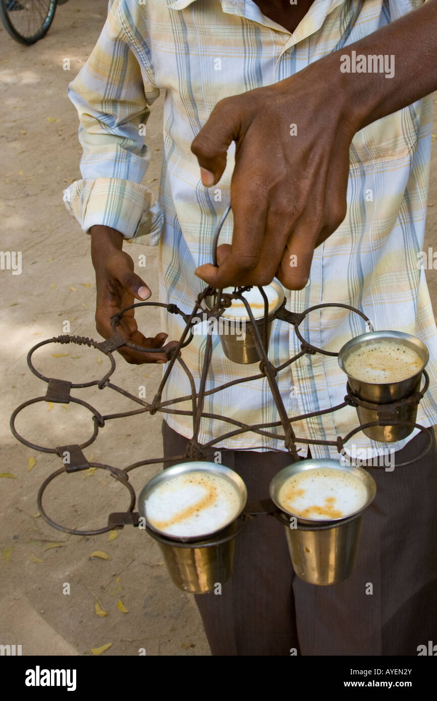 Young Man Delivering Indian Chai Tea in Madurai South India Stock Photo ...