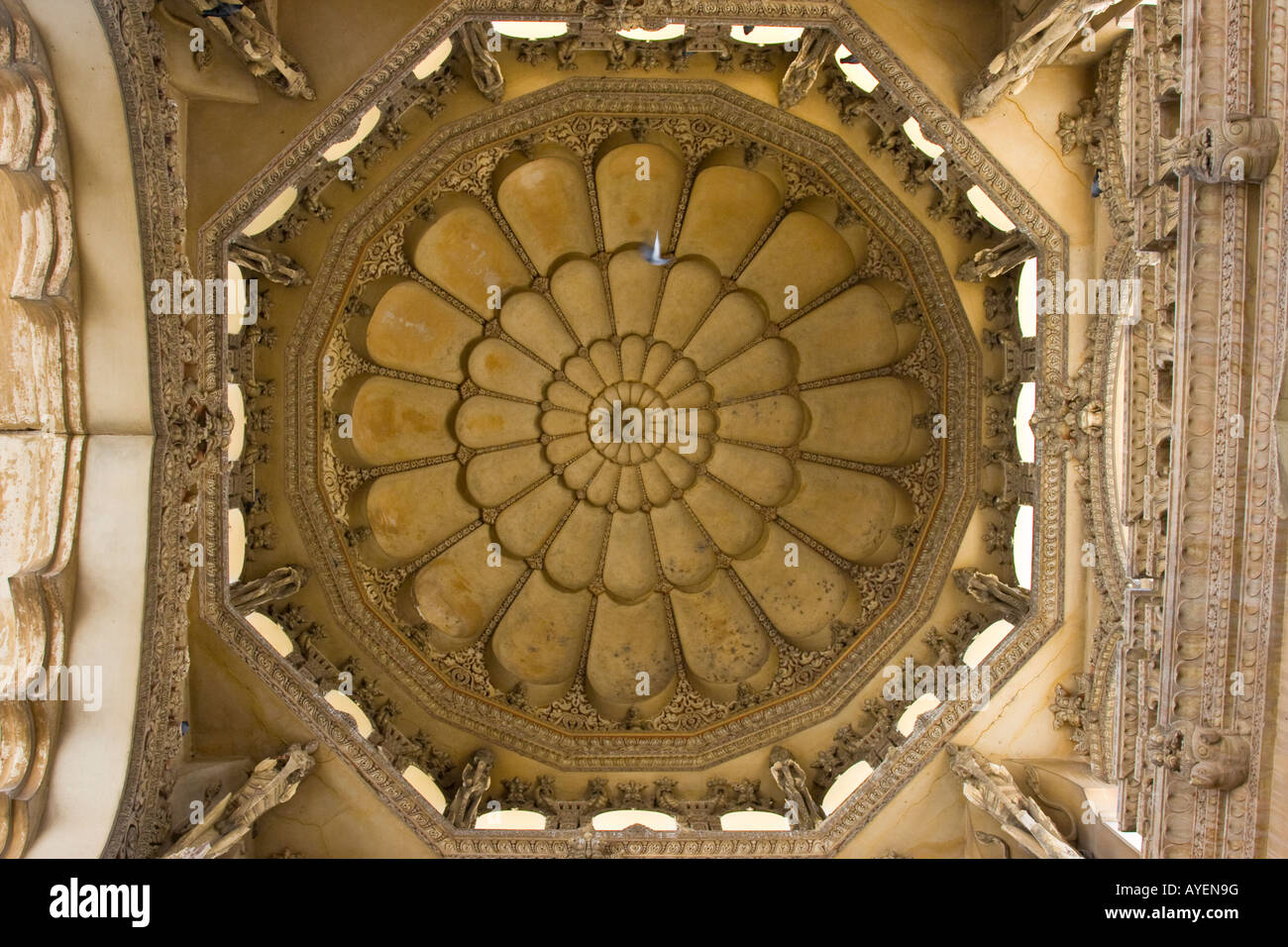 Ornate Rooftop Inside the Tirumalai Nayak Palace in Madurai South India ...