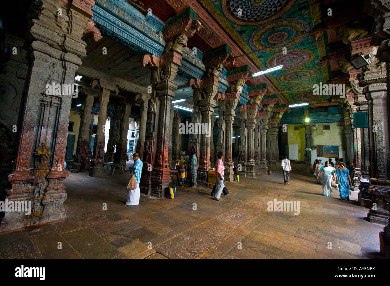 Inside temple hall hi-res stock photography and images - Alamy
