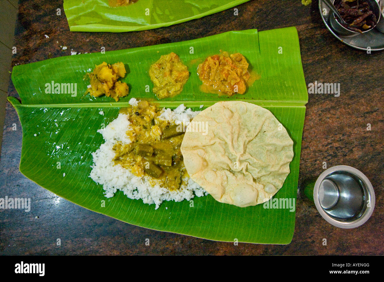Indian thali banana leaf hi-res stock photography and images - Alamy