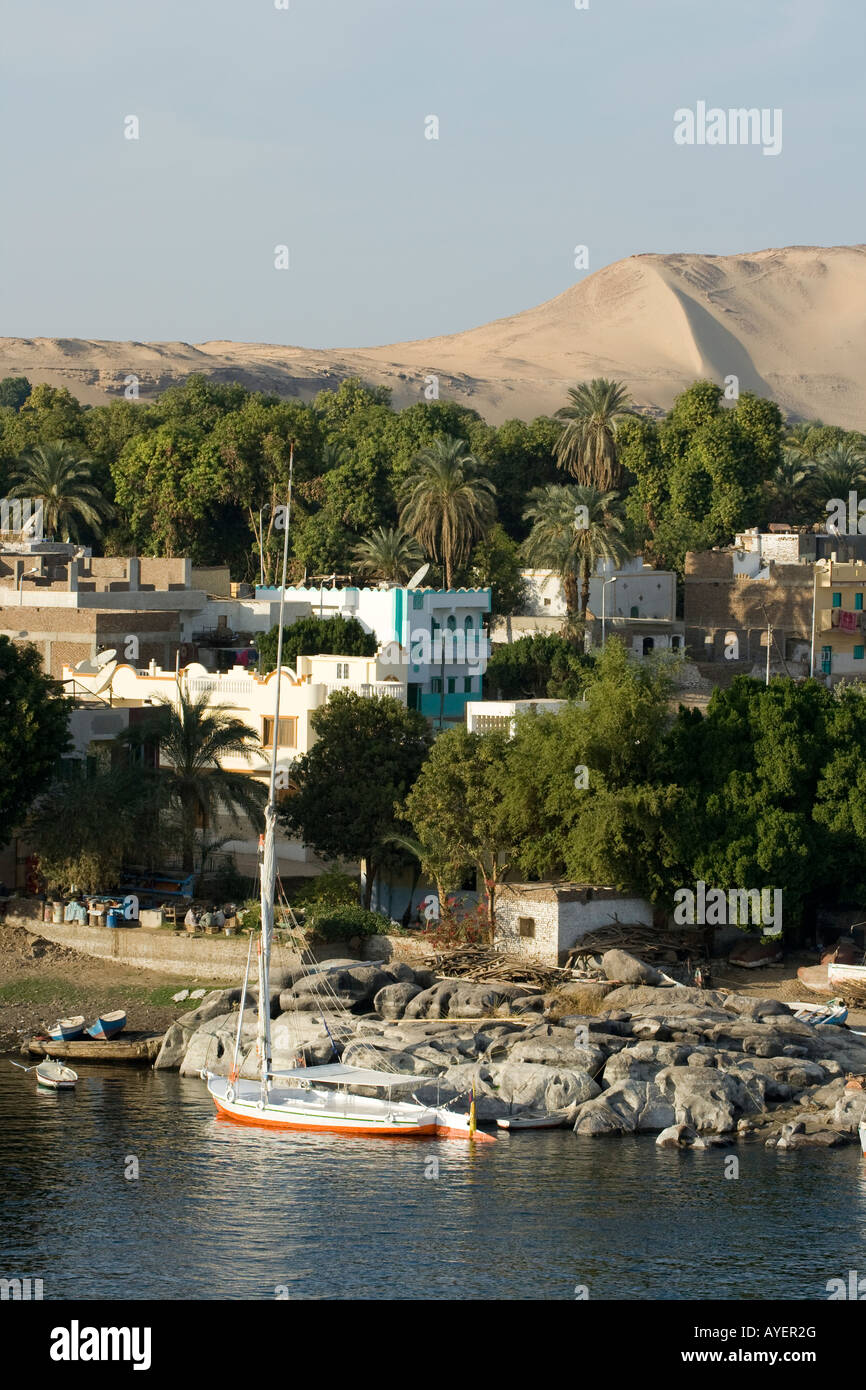 Nubian village Koti Elephantine Island Aswan or Assuan Nile Valley ...