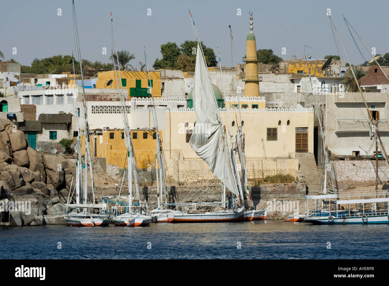 Nubian village Koti Elephantine Island Aswan or Assuan Nile Valley ...