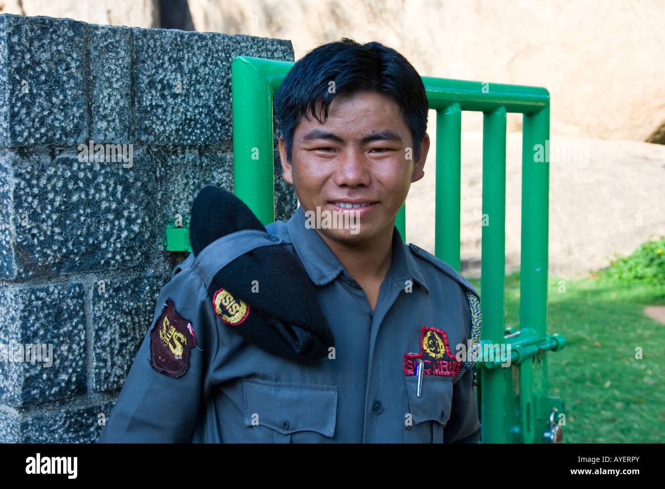 Nepalese Security Guard in Mamallapuram South India Stock Photo - Alamy