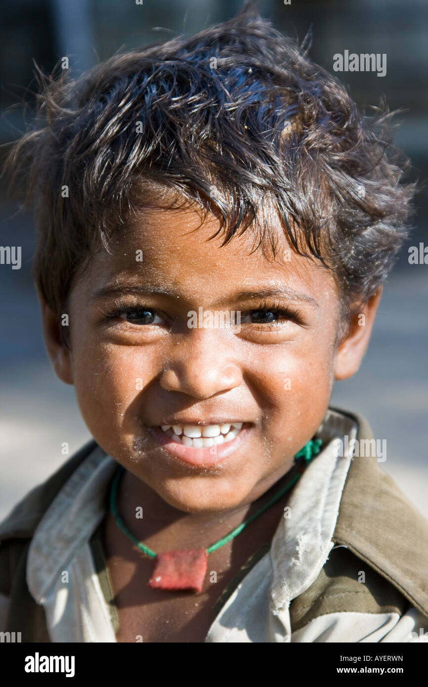 Portrait of a Young Beggar Boy in Mamallapuram South India Stock Photo ...
