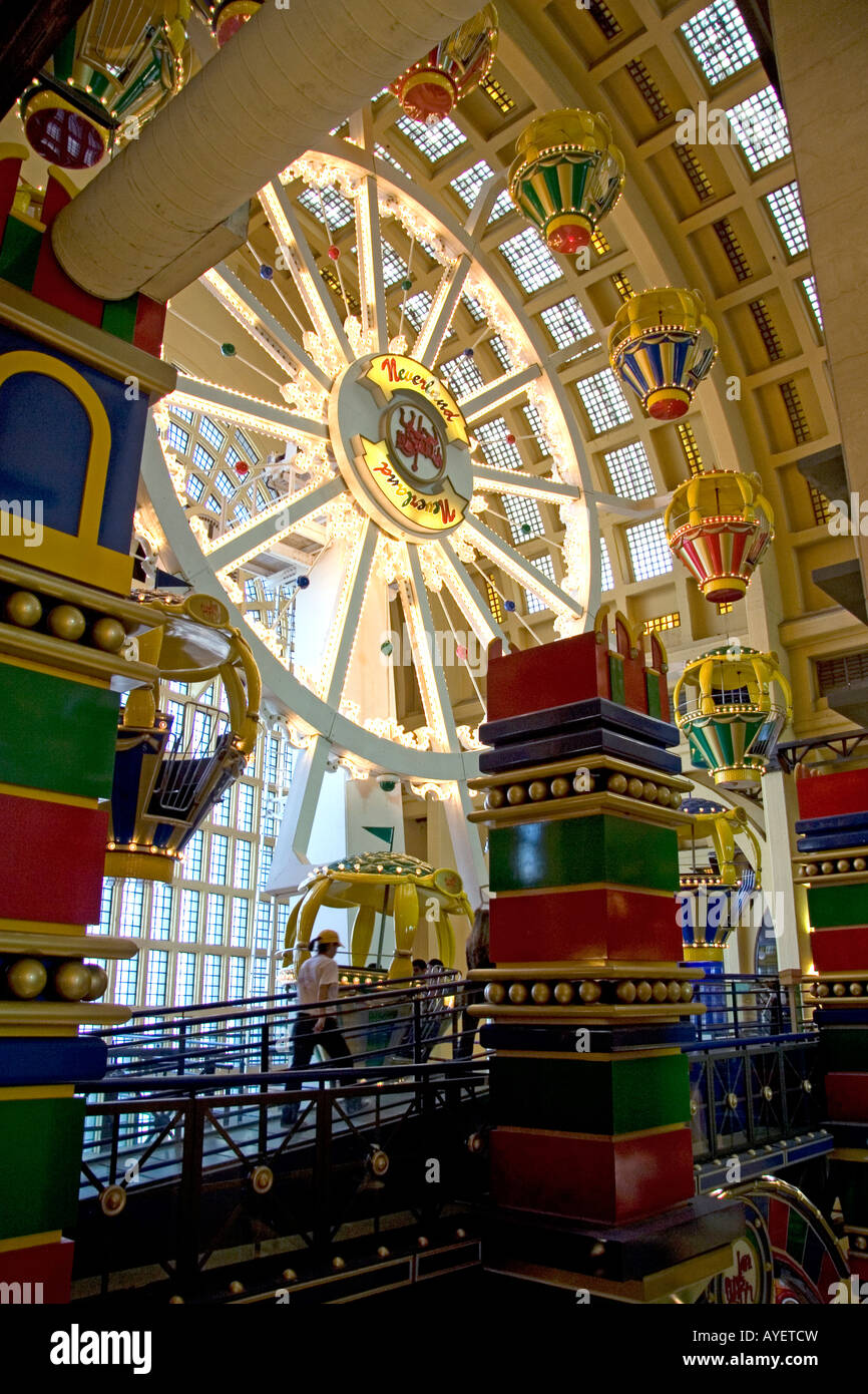 Ferris wheel type ride is a part of Neverland Park inside the Abasto ...