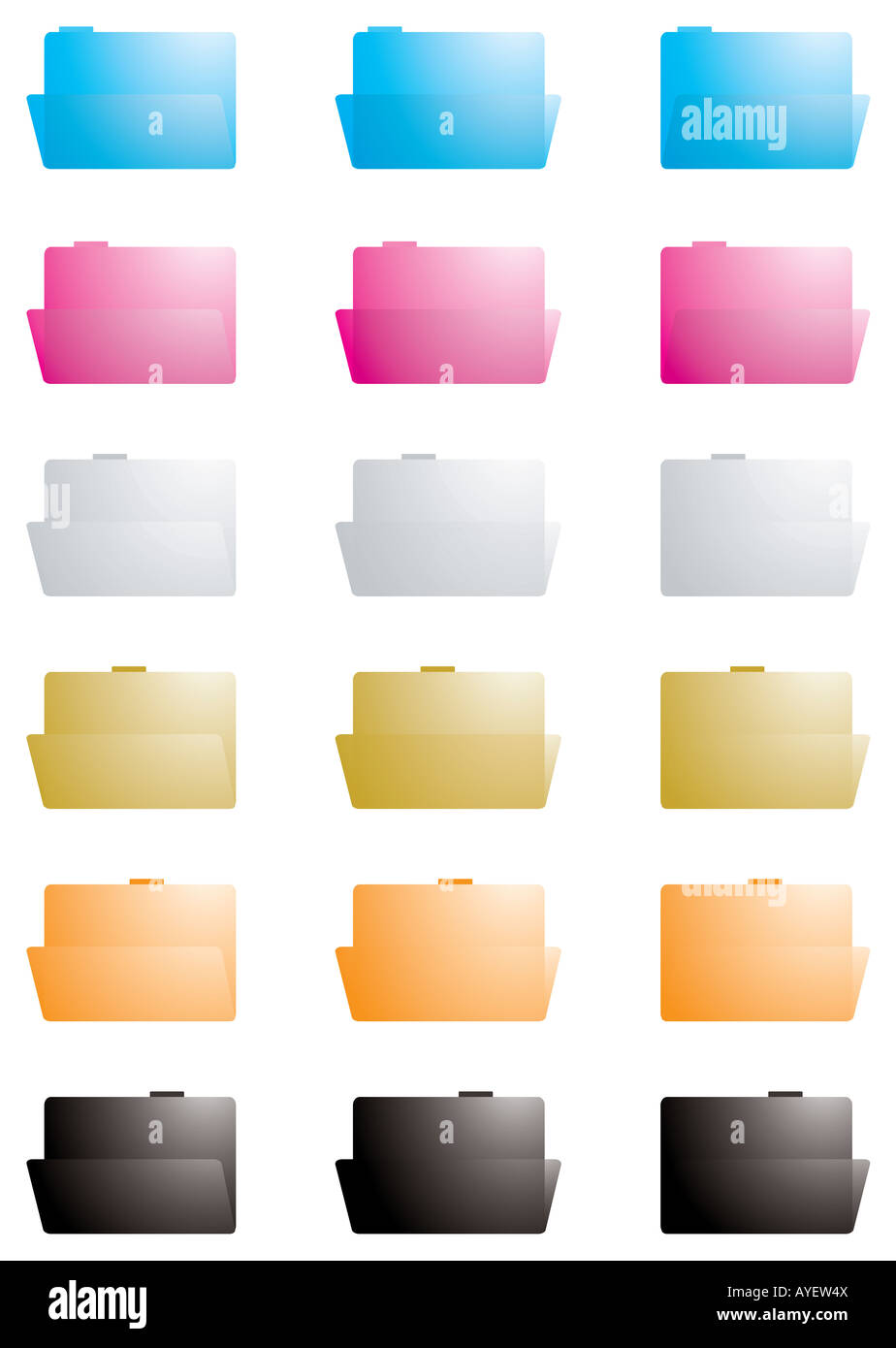 collection of folders in varies colors at different angles Stock Photo ...