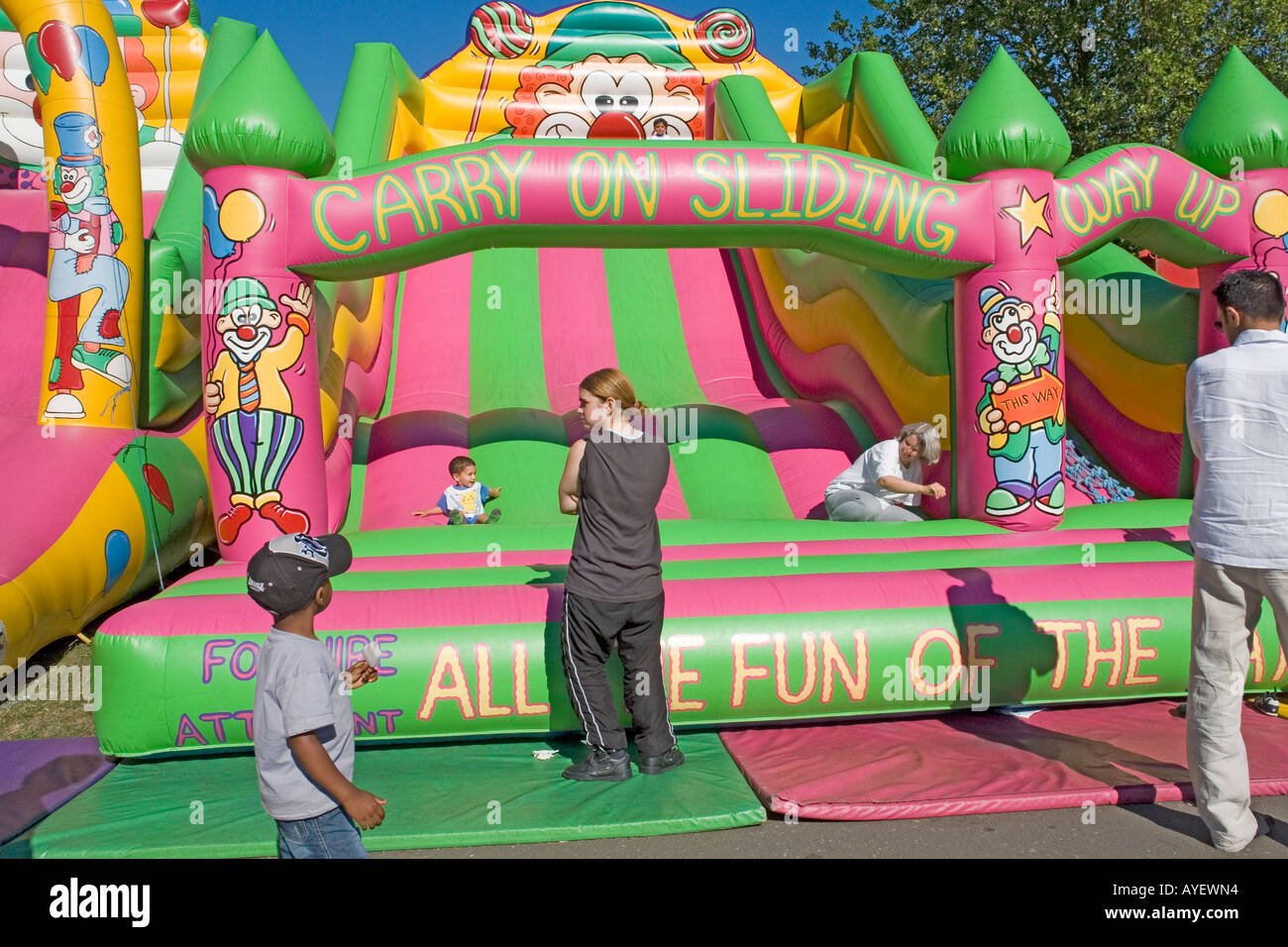 Inflatable fairground attraction Stock Photo - Alamy