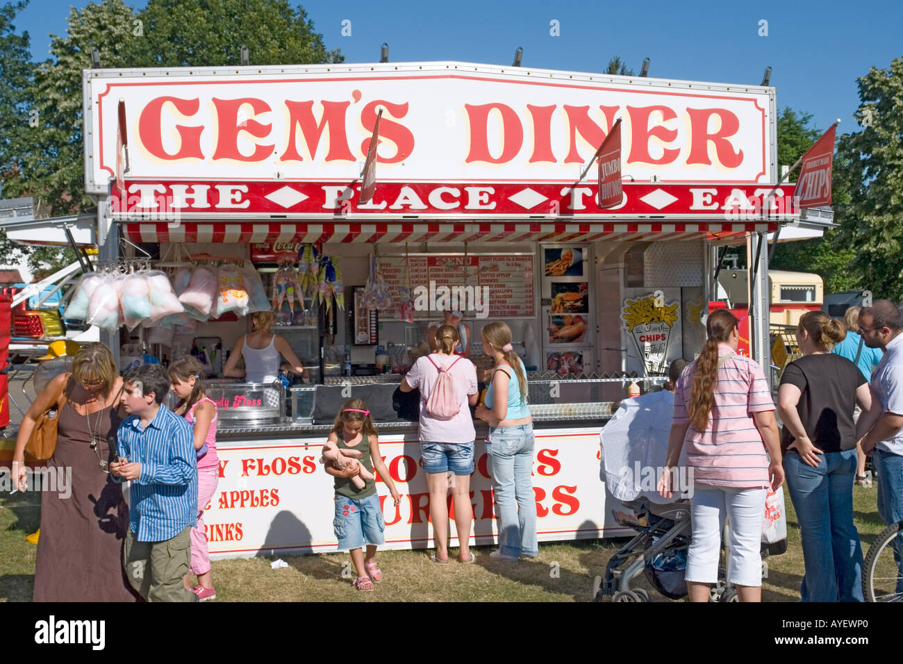 Fast food stall at fairground Stock Photo - Alamy