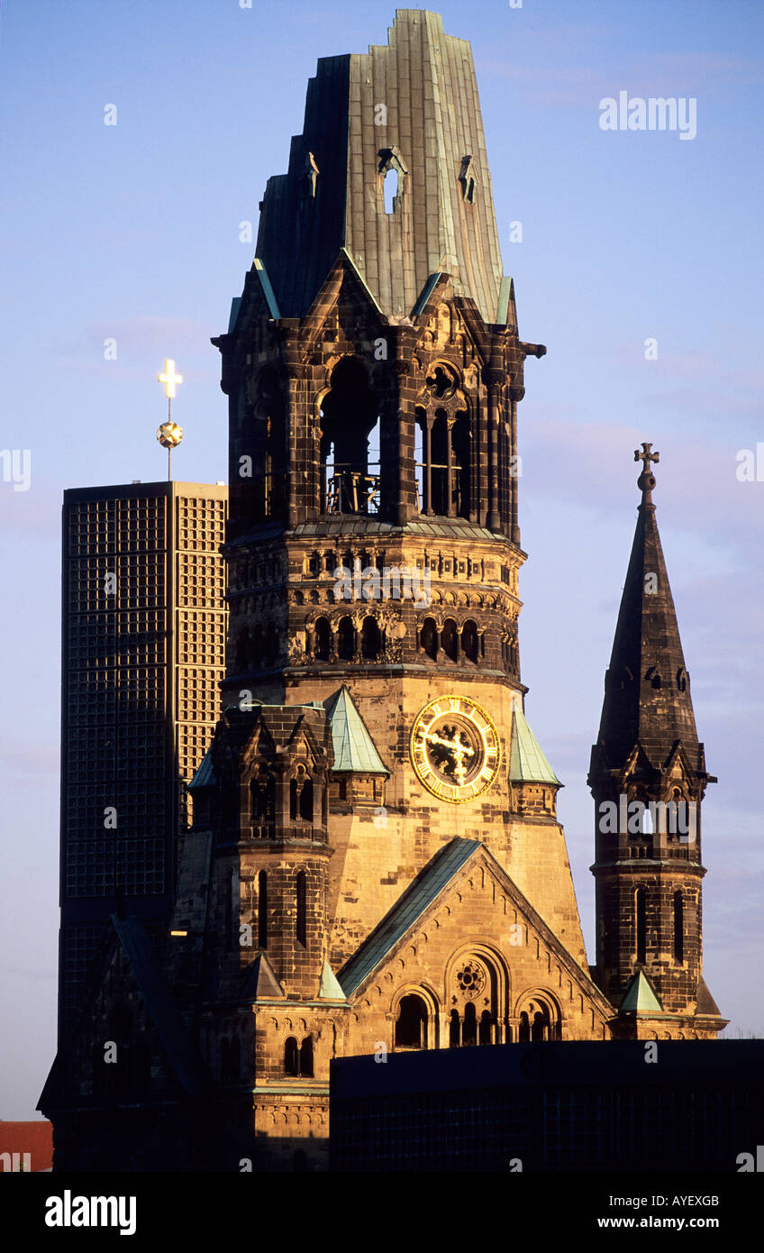 Exterior view of the spire of Kaiser Wilhelm Church Berlin Stock Photo ...