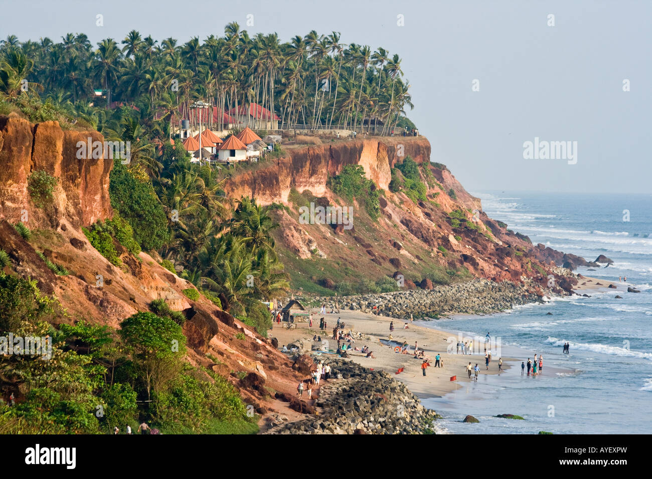 Cliff and Beach at Varkala South India Stock Photo - Alamy