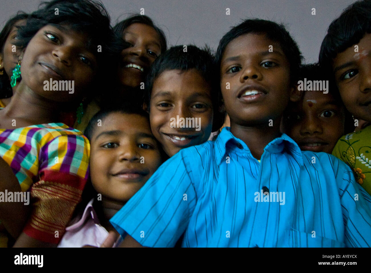 Smiling Indian Children in Kanyakumari South India Stock Photo - Alamy