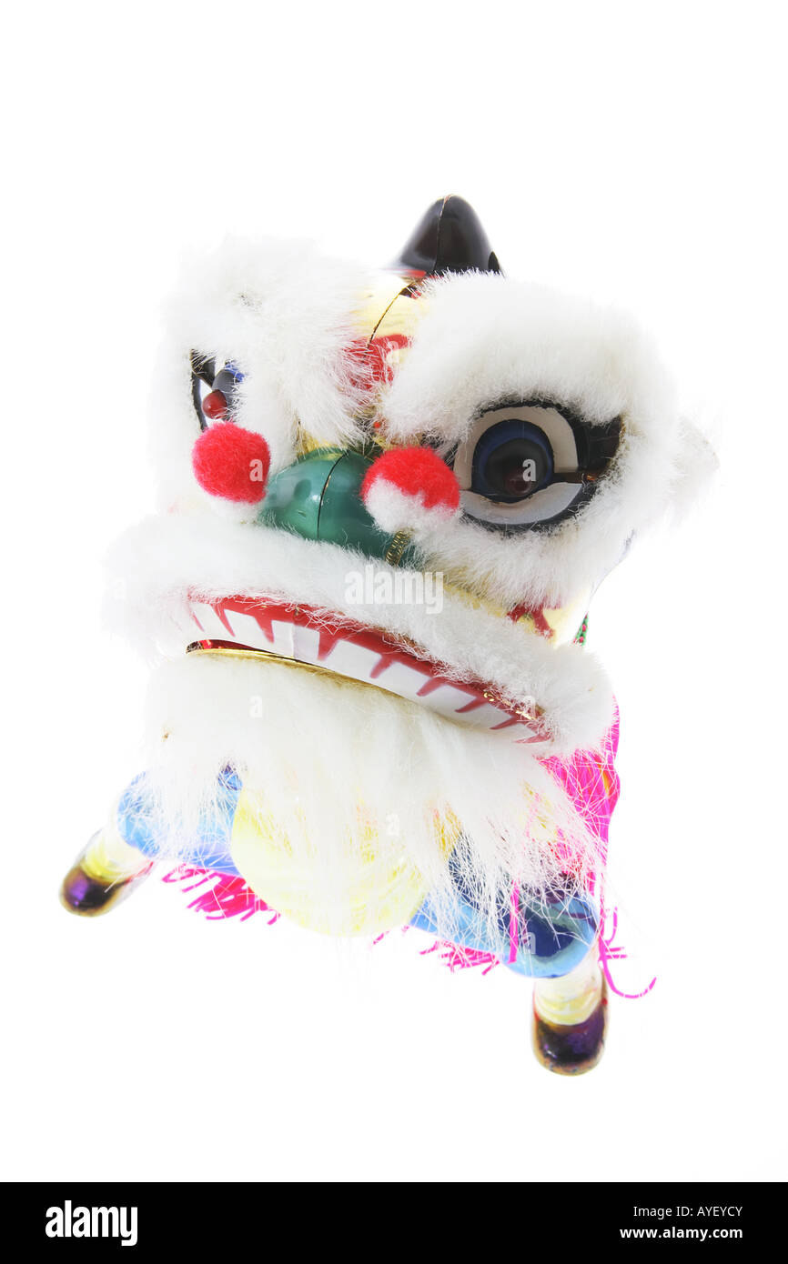 Miniature Lion Dance Figurine Stock Photo - Alamy