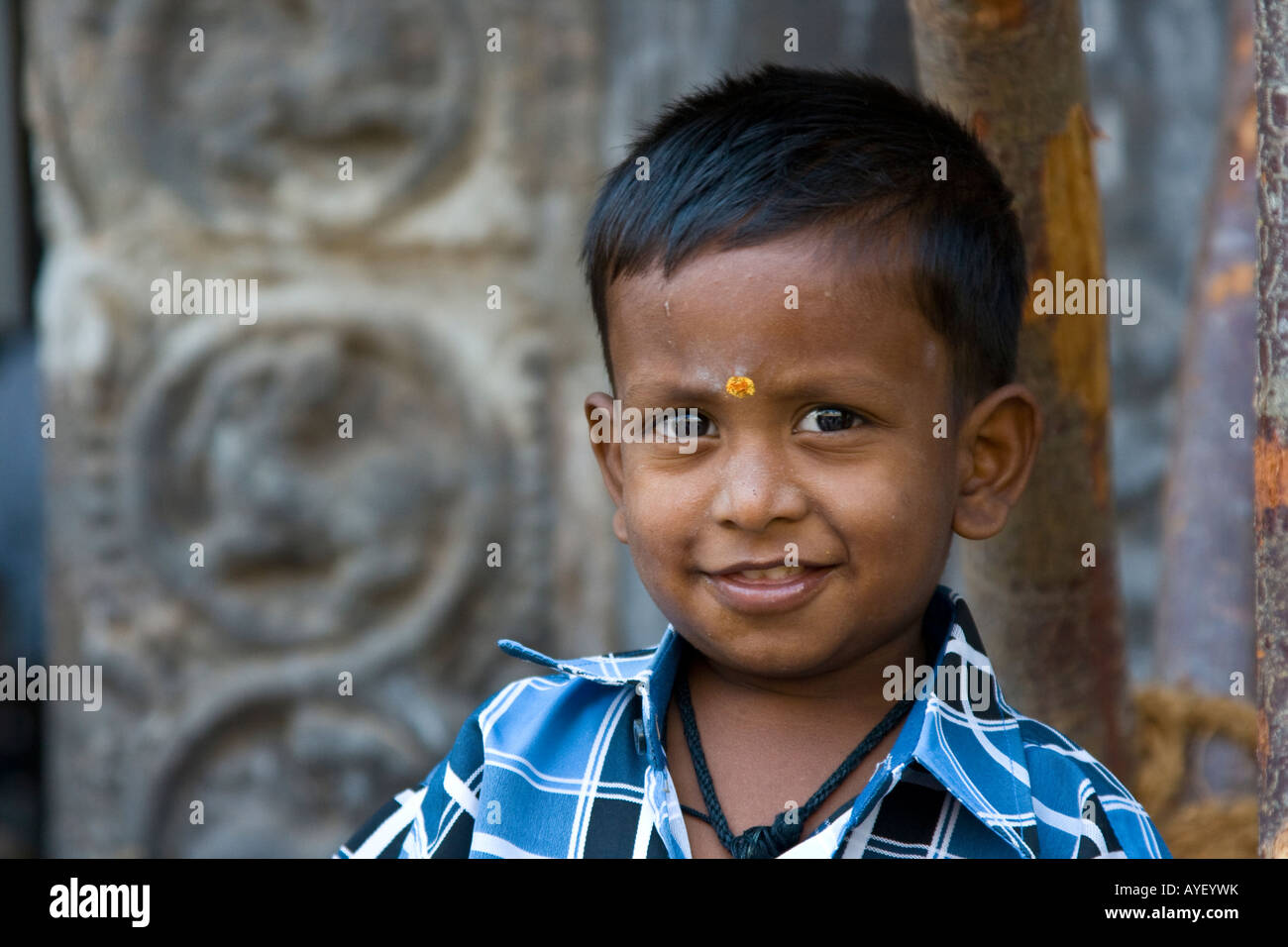 Cute Young Boy at Sri Meenakshi Hindu Temple in Madurai South India ...