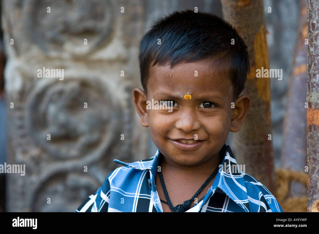 Cute Young Boy at Sri Meenakshi Hindu Temple in Madurai South India ...