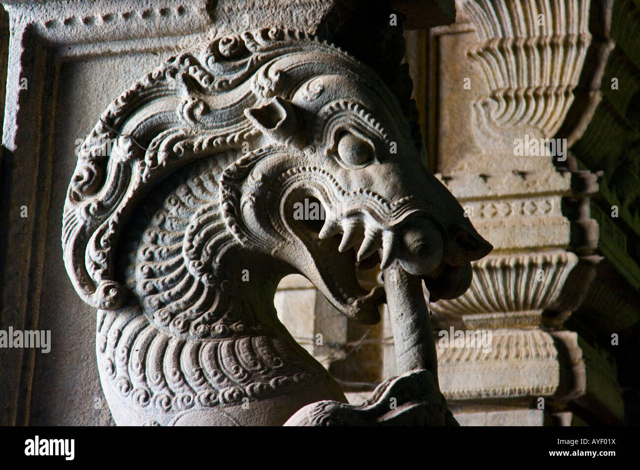 Carved Stone Statue Inside Sri Meenakshi Hindu Temple in Madurai South ...