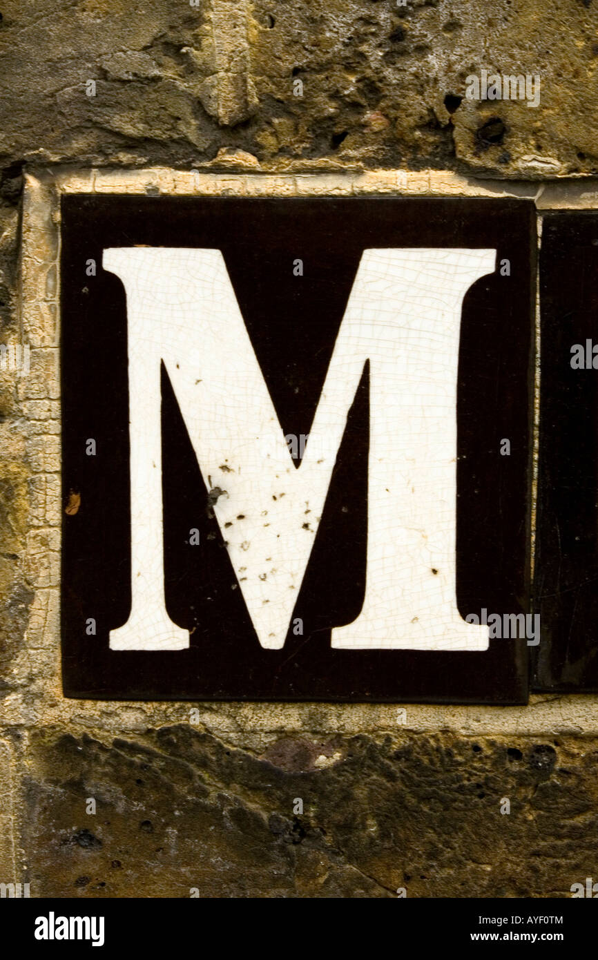 The letter M from street sign London England UK Stock Photo - Alamy