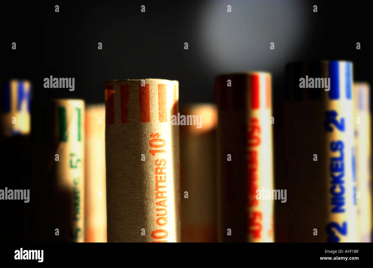 American coin rolls hi-res stock photography and images - Alamy