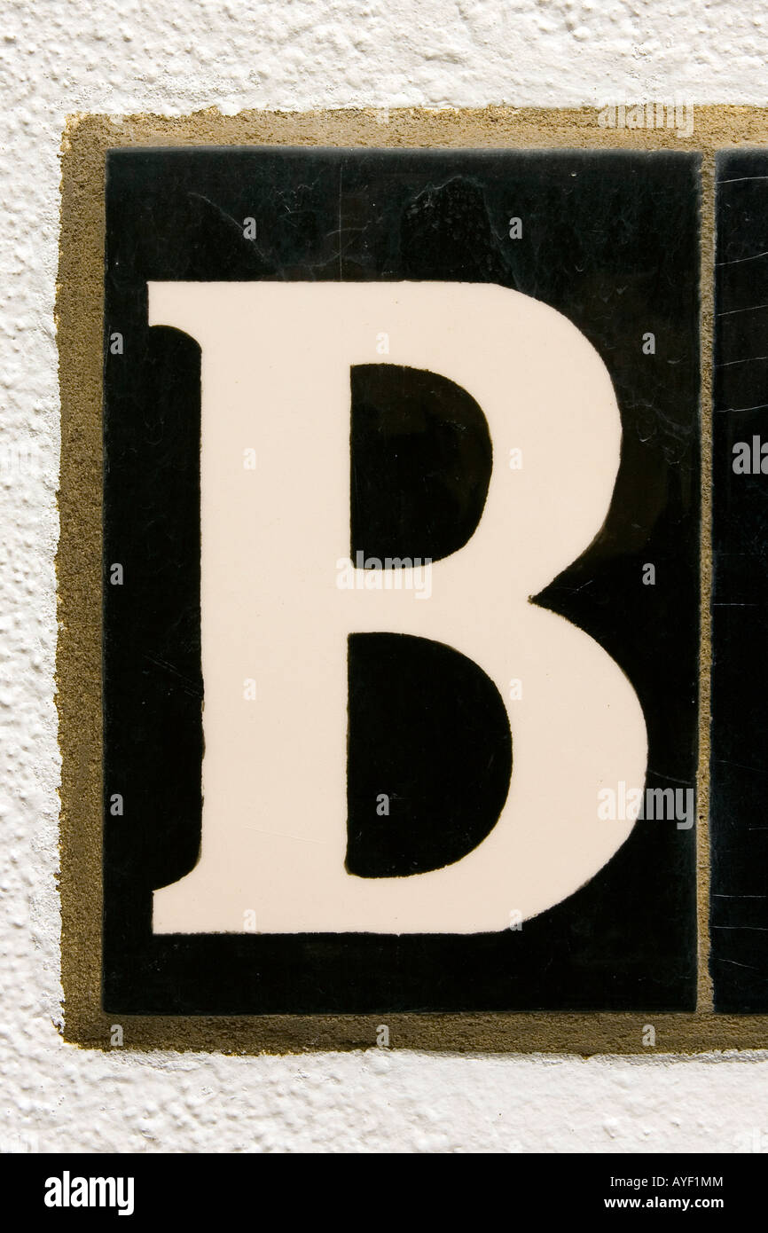 The letter B from street sign London England UK Stock Photo - Alamy