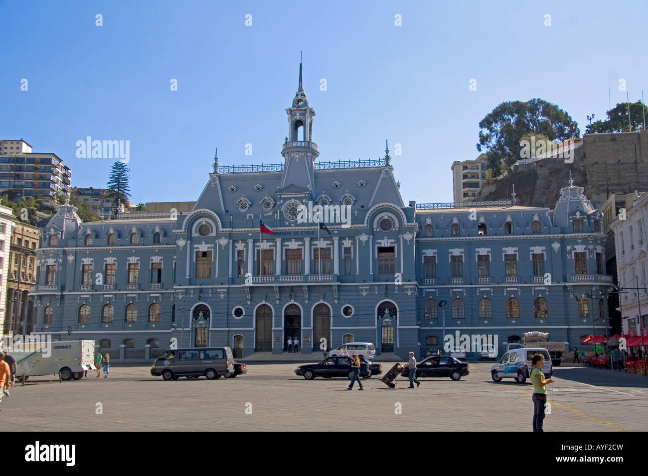 Armada de Chile building in Valparaiso Chile Stock Photo - Alamy