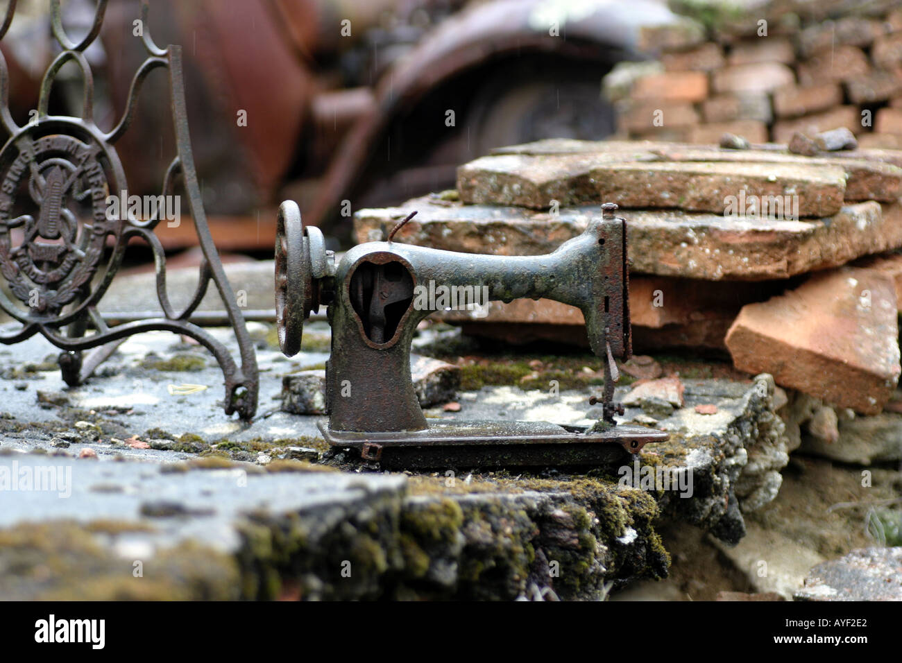 Sewing machine house remains at Oradour sur Glane preserved Limousin ...