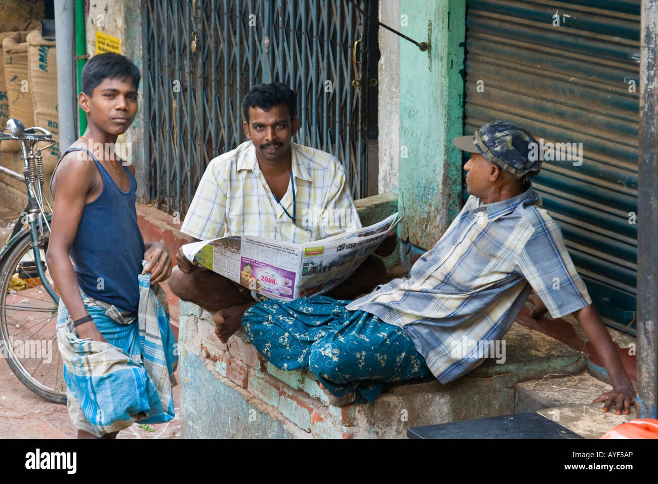 Group of Young Men in Madurai South India Stock Photo - Alamy