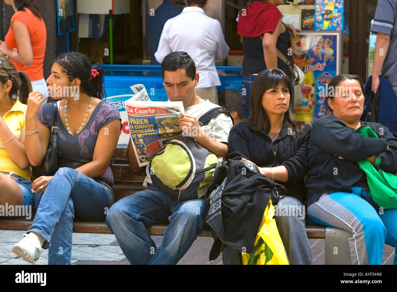 Santiago chile street people hi-res stock photography and images - Alamy