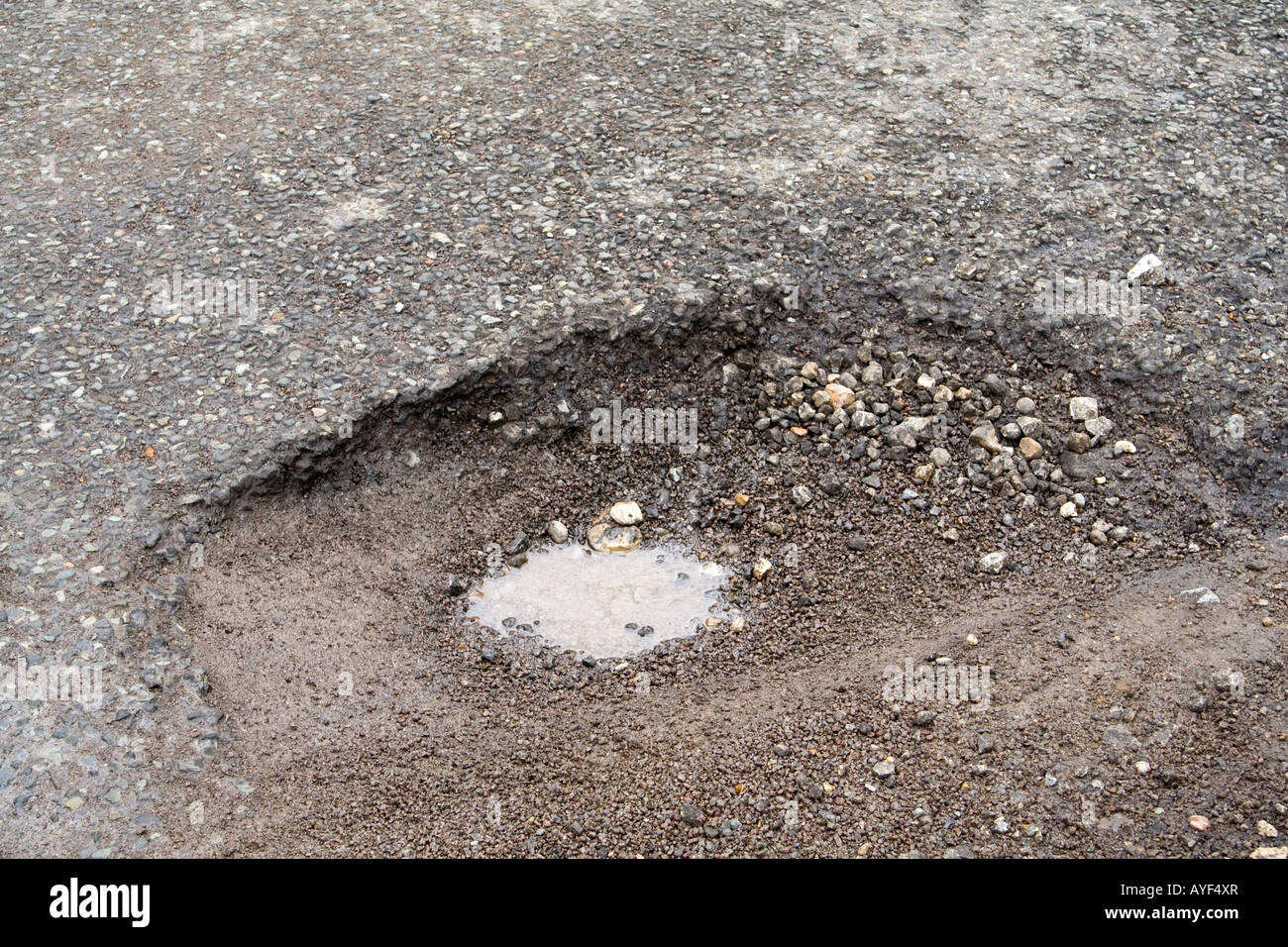 A pot ^hole in the road, UK Stock Photo - Alamy