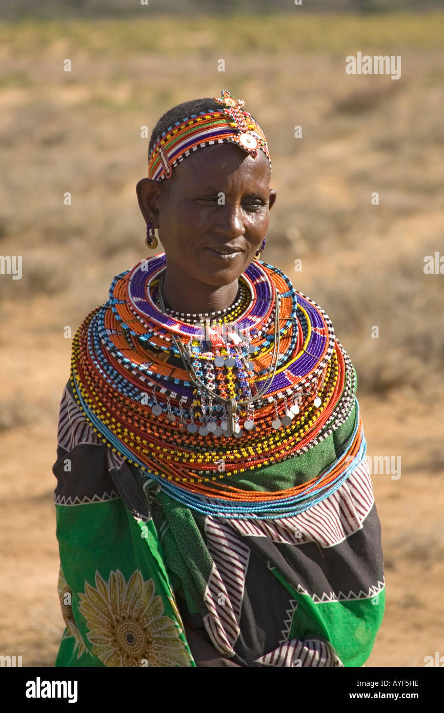 Samburu older married woman in traditional dress and beads Samburu ...