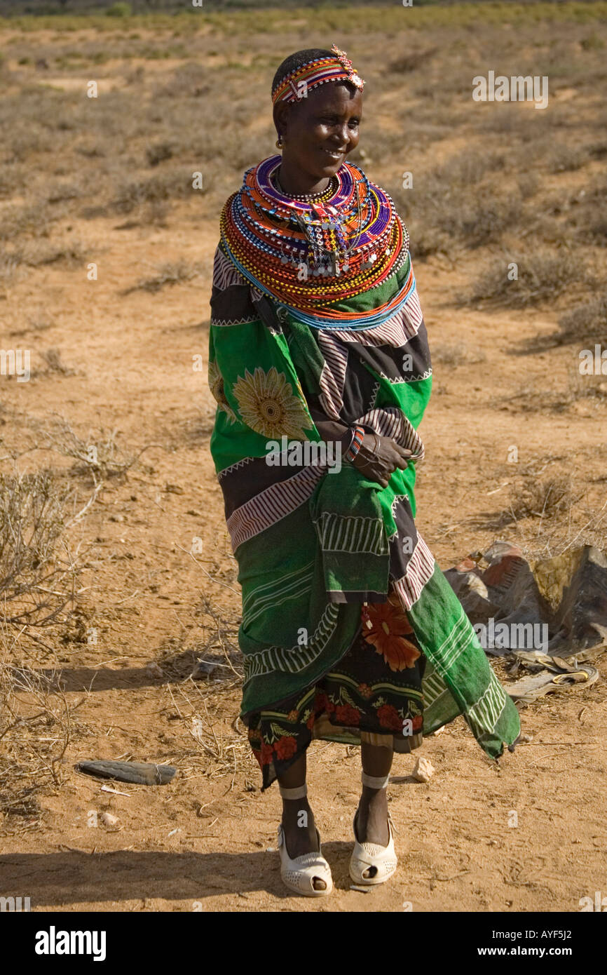 Samburu older married woman in traditional dress and beads Samburu ...
