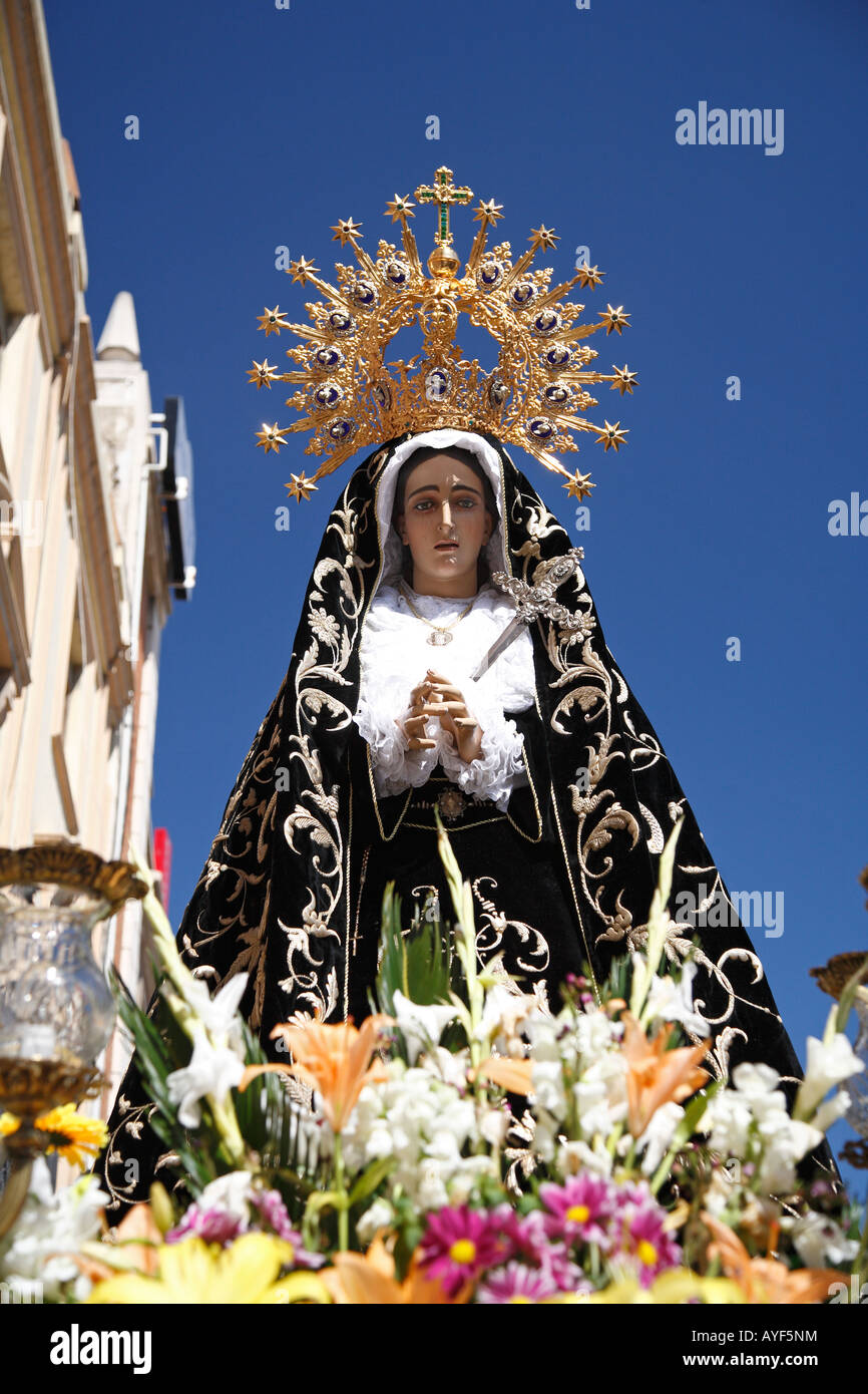 The religious procession of Christian Brotherhoods during Semana Santa ...