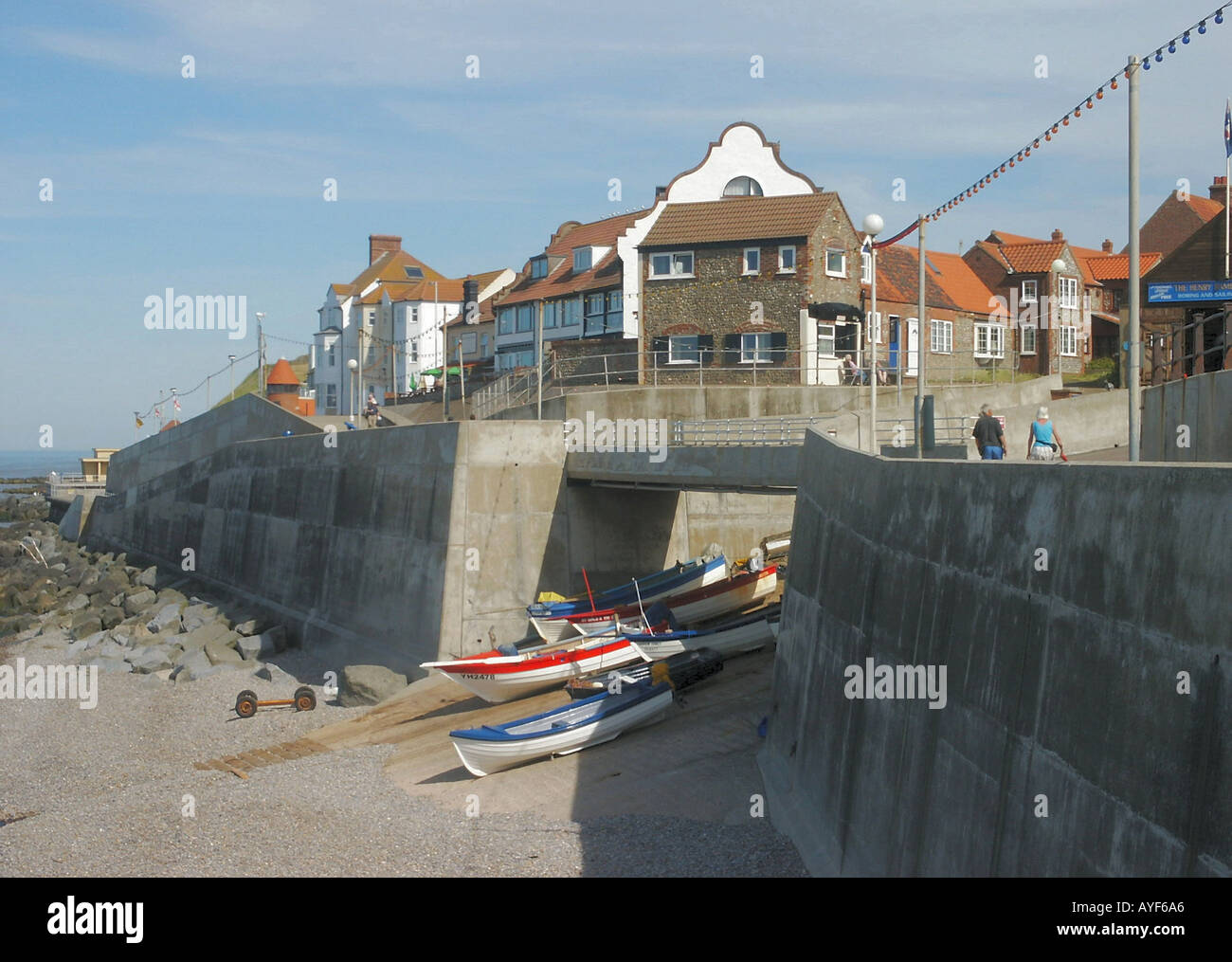 The Harbour and Seafront Esplanade Sheringham Norfolk England Stock ...
