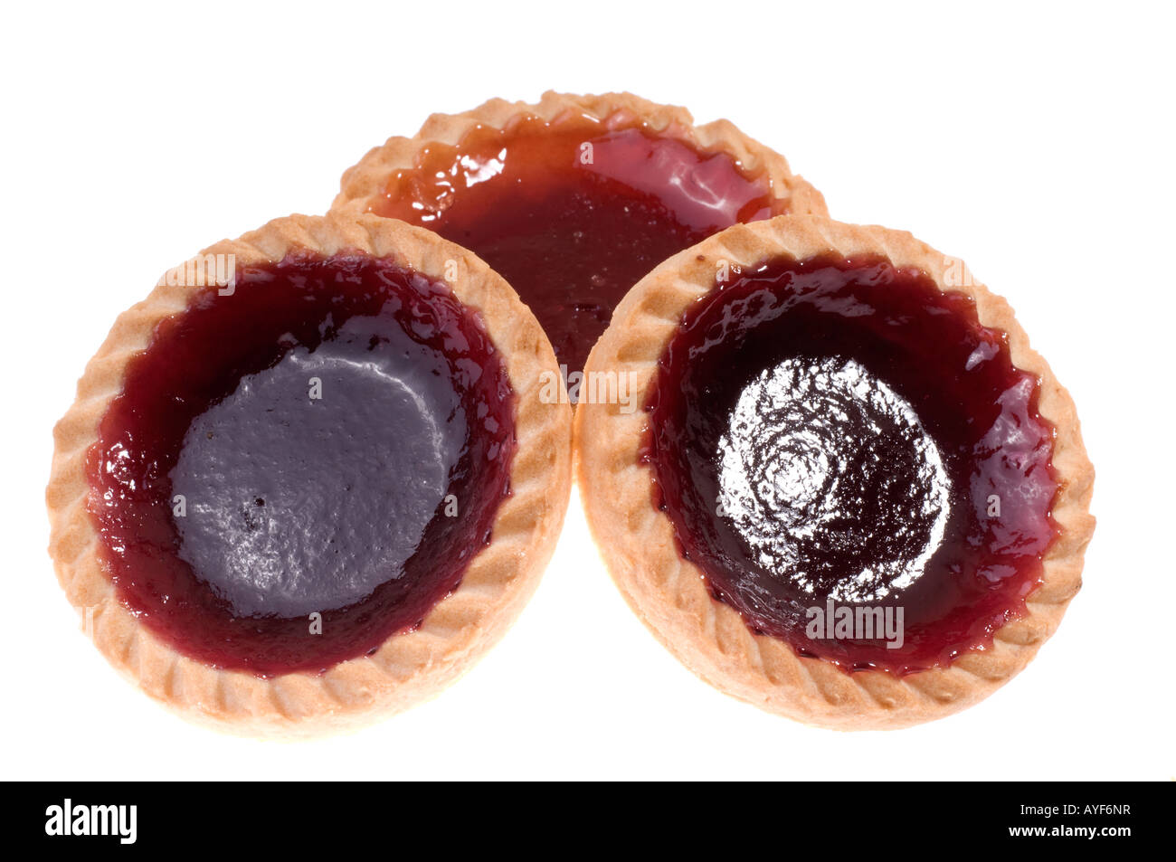 Three 3 jam tarts Stock Photo - Alamy