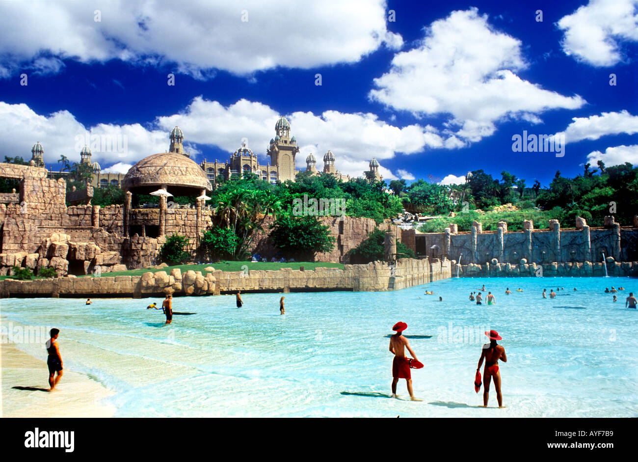 valley of waves palace hotel sun city sunny clouds sea beach artificial ...
