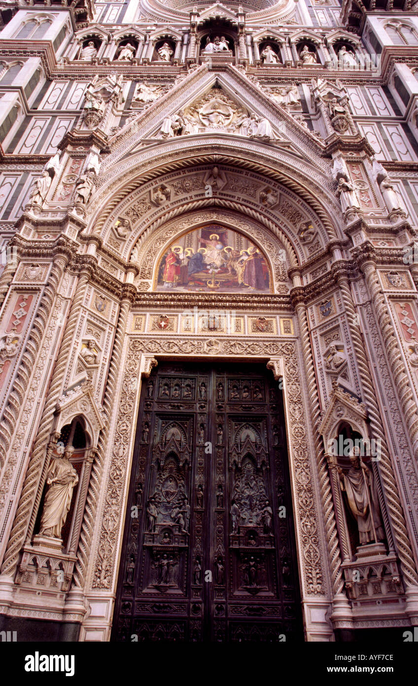 Large main grand gate in to del Duomo from the side of Piazza Florence ...