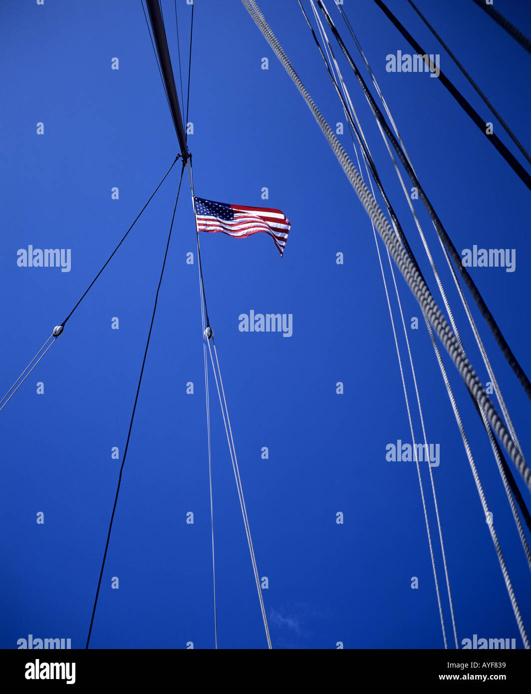 The Stars and Stripes flies in the rigging of the Star of India built ...