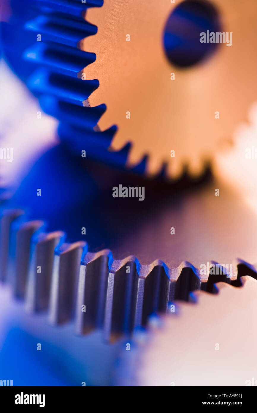 Close up of cog wheels Stock Photo - Alamy