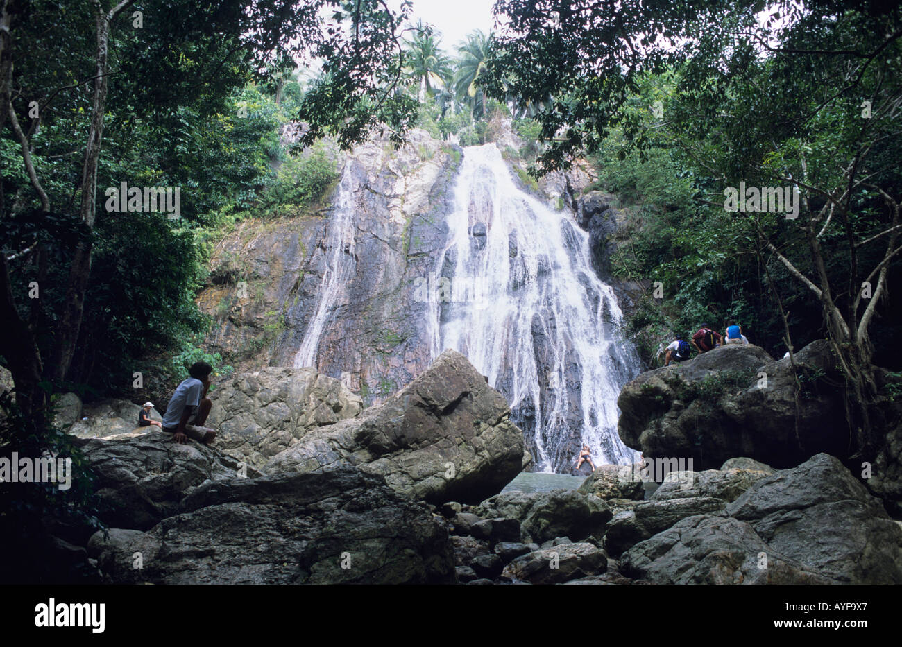 The Hin Lat Waterfall on Ko Samui Stock Photo - Alamy