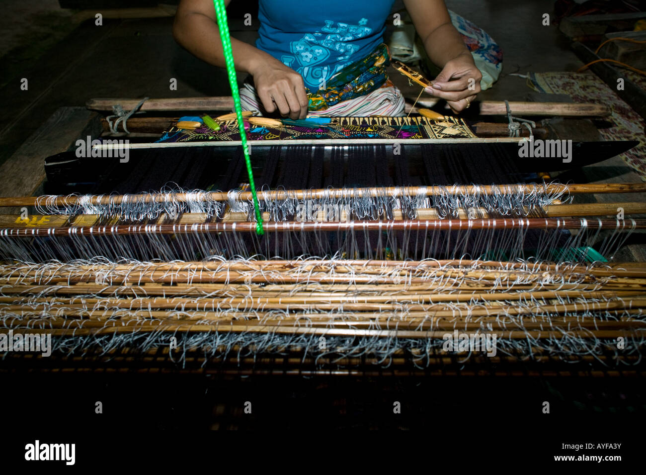Weaving in Lombok Indonesia Stock Photo - Alamy